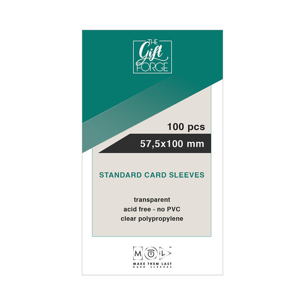 57,5x100 mm, 100 pcs standard card sleeves - The GiftForge
