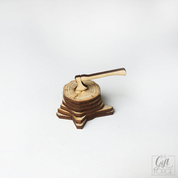 Log and axe first player marker - The GiftForge